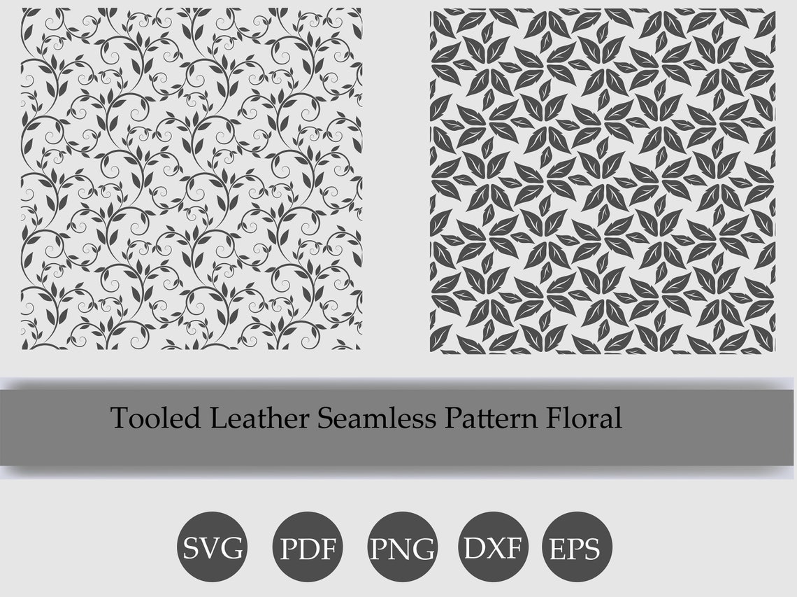 15 Tooled Leather Seamless Pattern Floral Svg Bundle Floral - Etsy