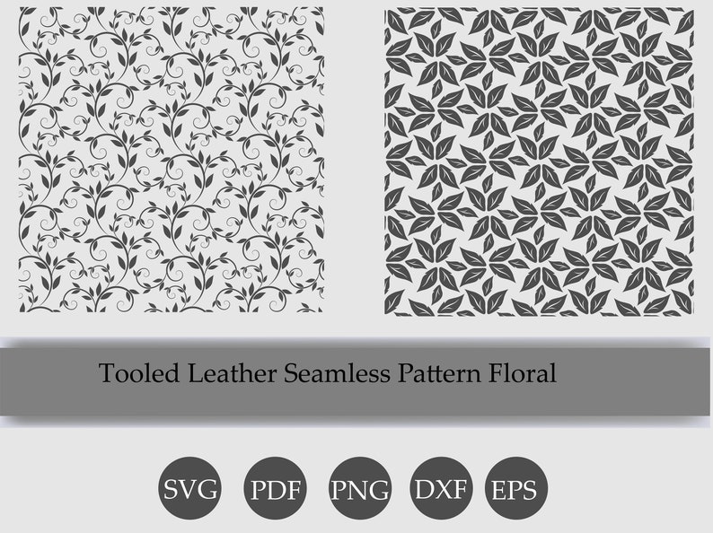 15 Tooled Leather Seamless Pattern Floral Svg Bundle Floral - Etsy
