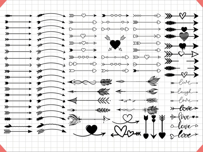 Arrows SVG Bundle, Archery Arrows SVG Bundle, Arrow SVG, Bow Svg, Hand ...
