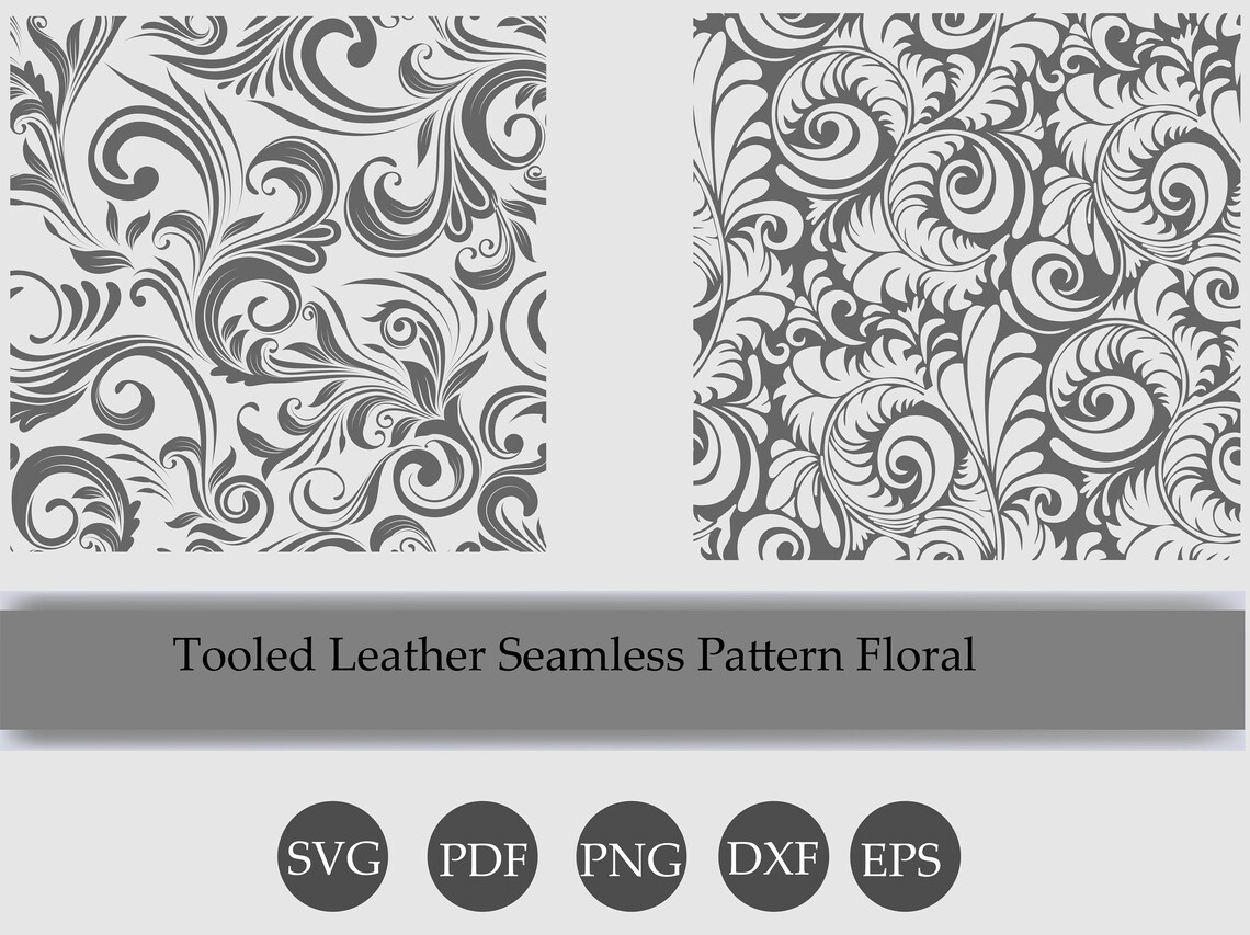 15 Tooled Leather Seamless Pattern Floral Svg Bundle Floral - Etsy
