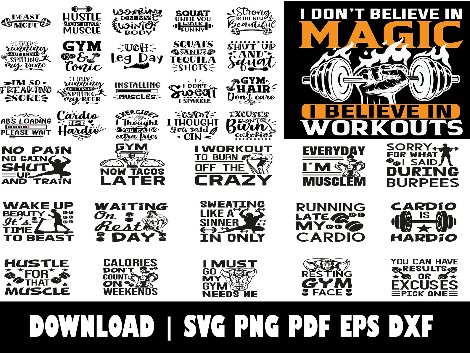 Workout SVG Bundle Gym SVG Bundle Fitness SVG Exercise Svg - Etsy
