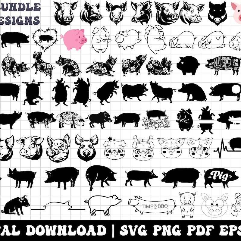 Pig Svg - Etsy