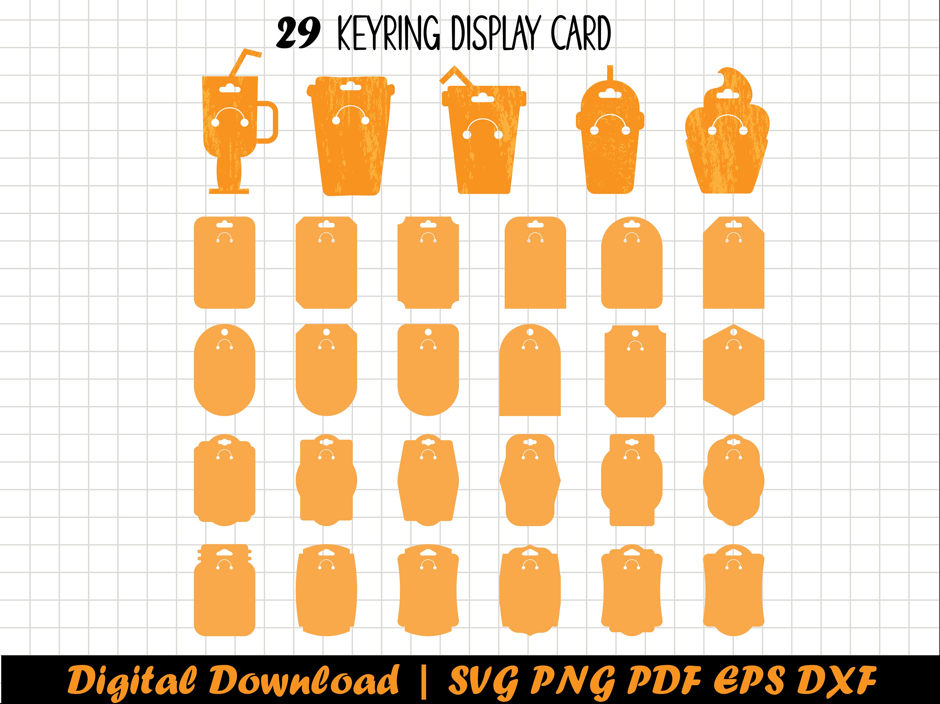 Keyring Display Card Svg Bundle, Keyring Display Card Template ...