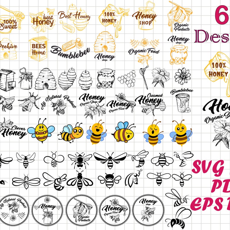 Honey Bee Svg - Etsy