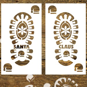 Santa Claus Footprint Svg, Santa Footprint Stencil Svg,santa Footsteps ...
