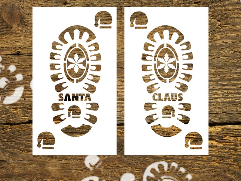 Santa Claus Footprint Svg, Santa Footprint Stencil Svg,santa Footsteps ...