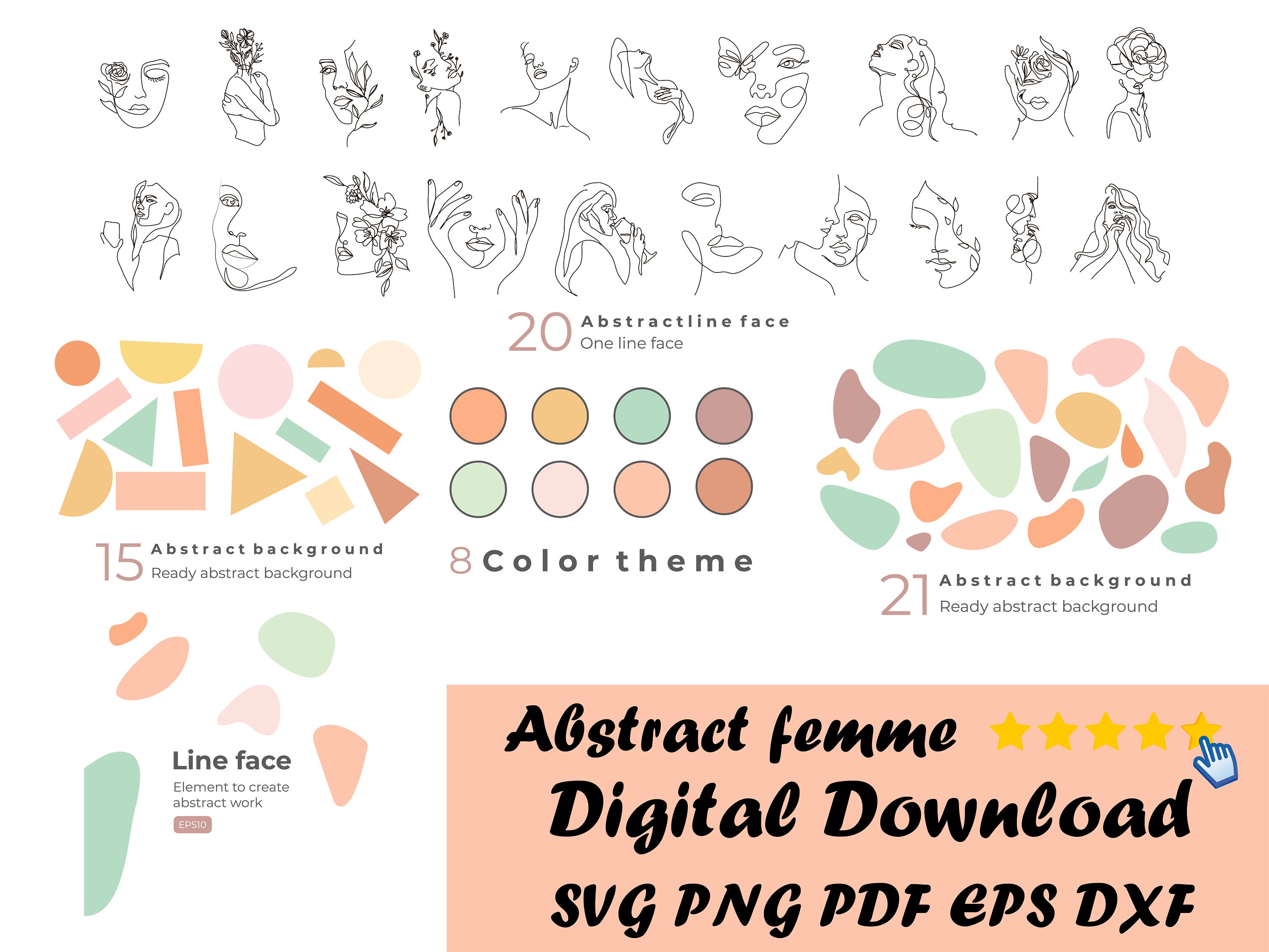Line Art Svg | Line Art Svg Bundle , Minimal Svg | Floral Line Art Svg ...