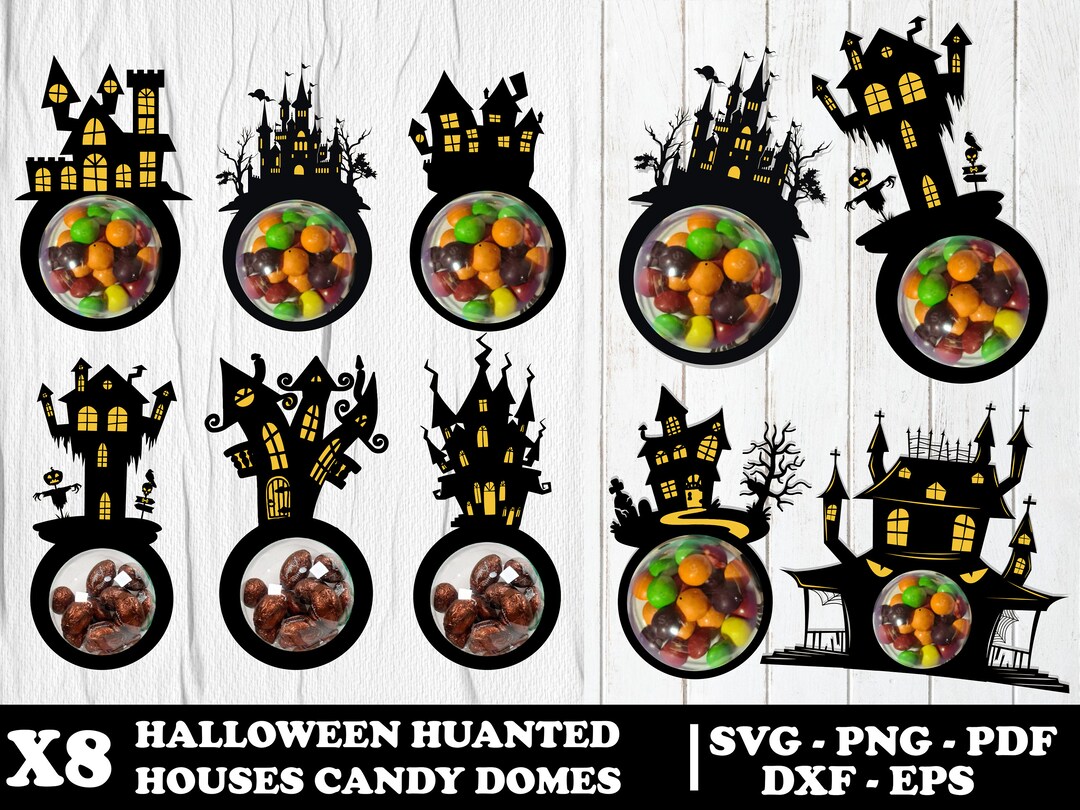 Haunted House Candy Dome SVG Bundle, Halloween Ornaments (digital ...