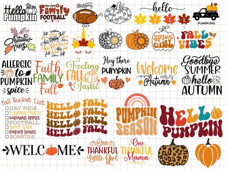 Fall SVG Bundle, Fall Svg, Autumn Svg, Thanksgiving Svg, Fall Svg ...