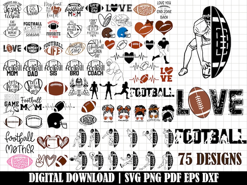 Football SVG Bundle, Football Mom Dad Svg, Football Name Svg, Varsity ...