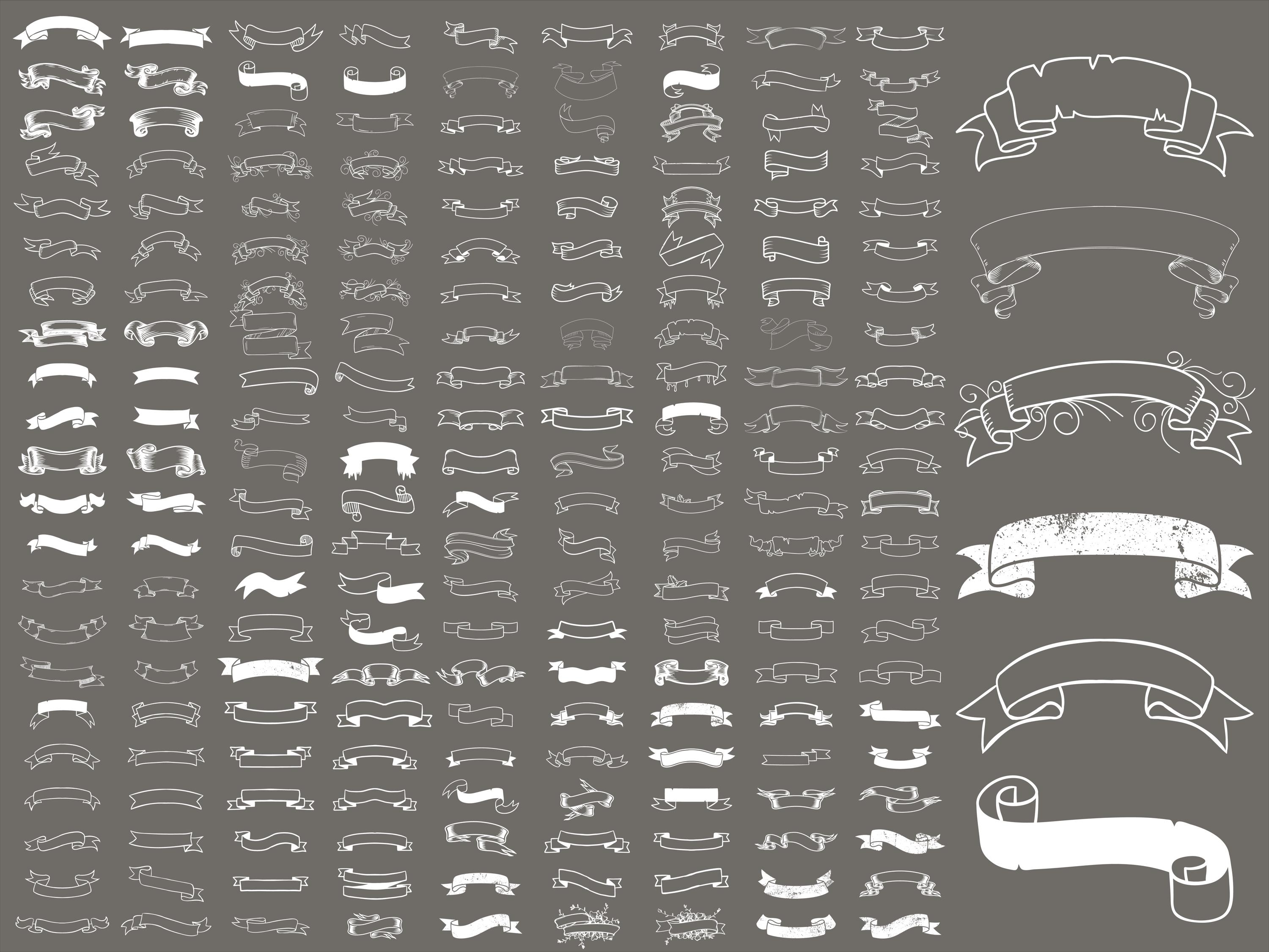 200 Banner & Ribbon Clipart, SVG, PNG, PDF (digital Download) - Etsy