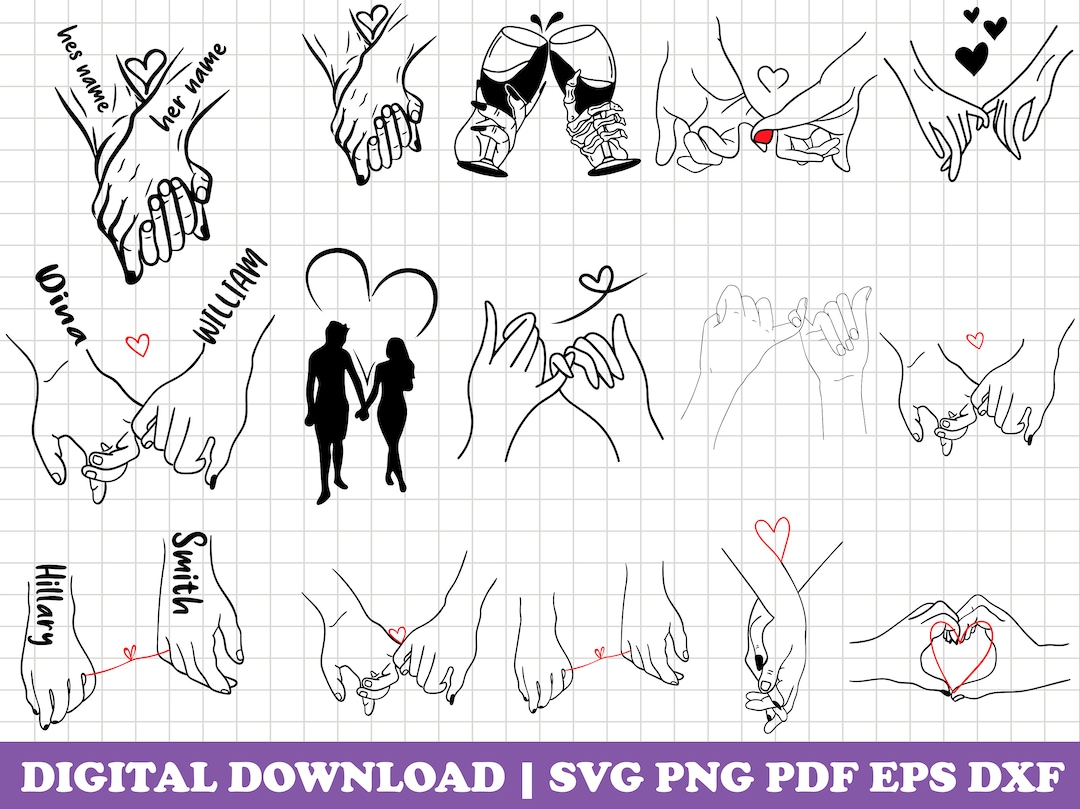 Holding Hands SVG, Pinky Hold, Love, SVG Cut File, Customize With Your ...
