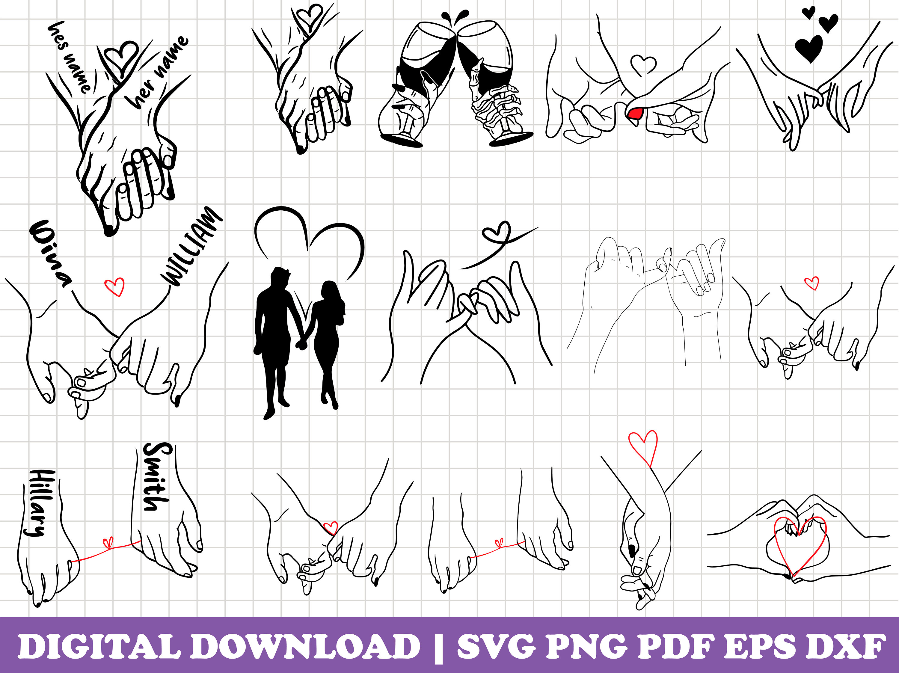 Holding Hands SVG, Pinky Hold, Love, SVG Cut File, Personaliza con tu ...