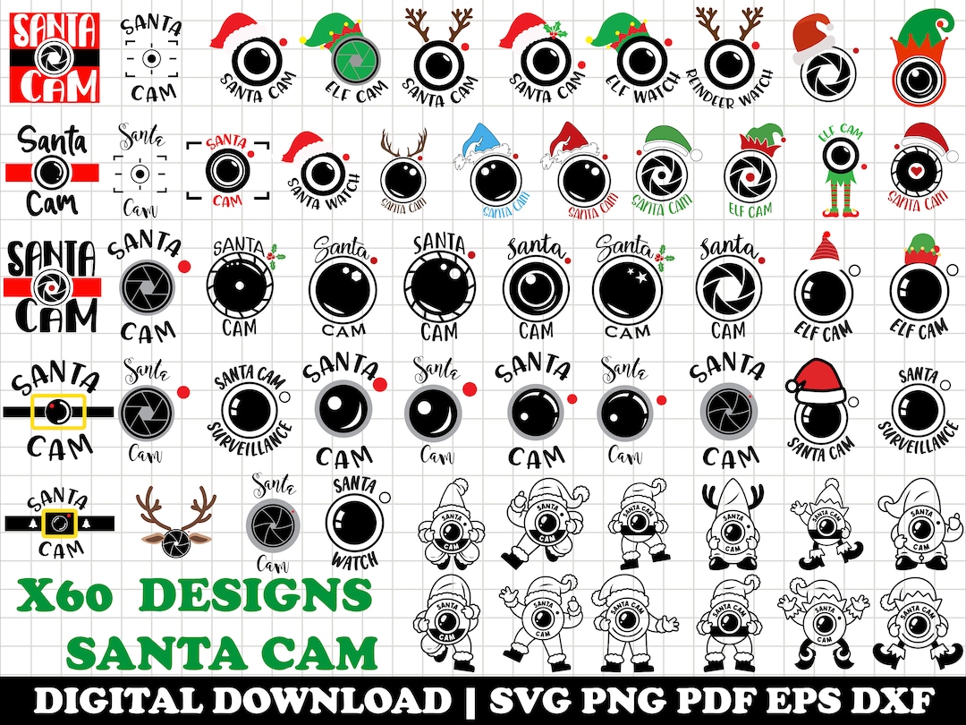 Santa Cam Svg Bundle, Santa Cam Svg, Elf Cam Svg, Reindeer Cam Svg ...