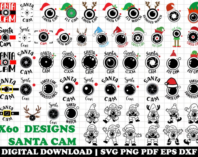 Santa Cam SVG | Elf Surveillance SVG | Christmas Ornament | Kids ...