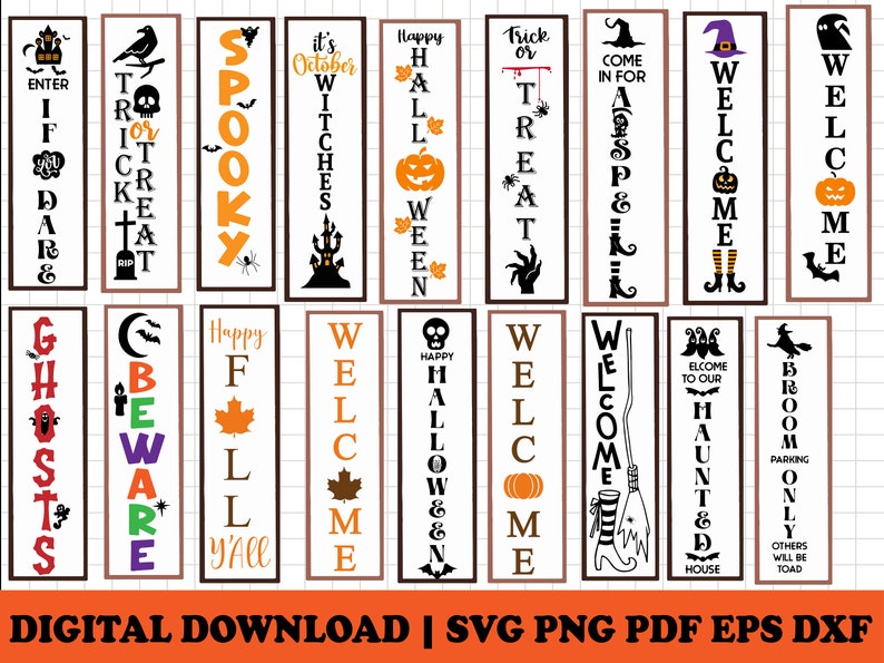 Halloween Porch Sign SVG Bundle, Halloween Porch Signs Svg, Halloween ...