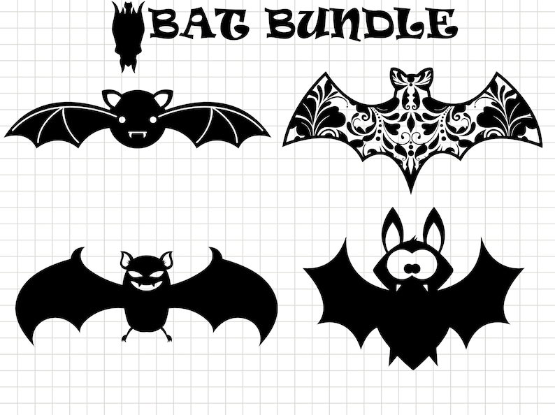 Bat SVG Bundle, Halloween Vector Graphics (digital Download) - Etsy