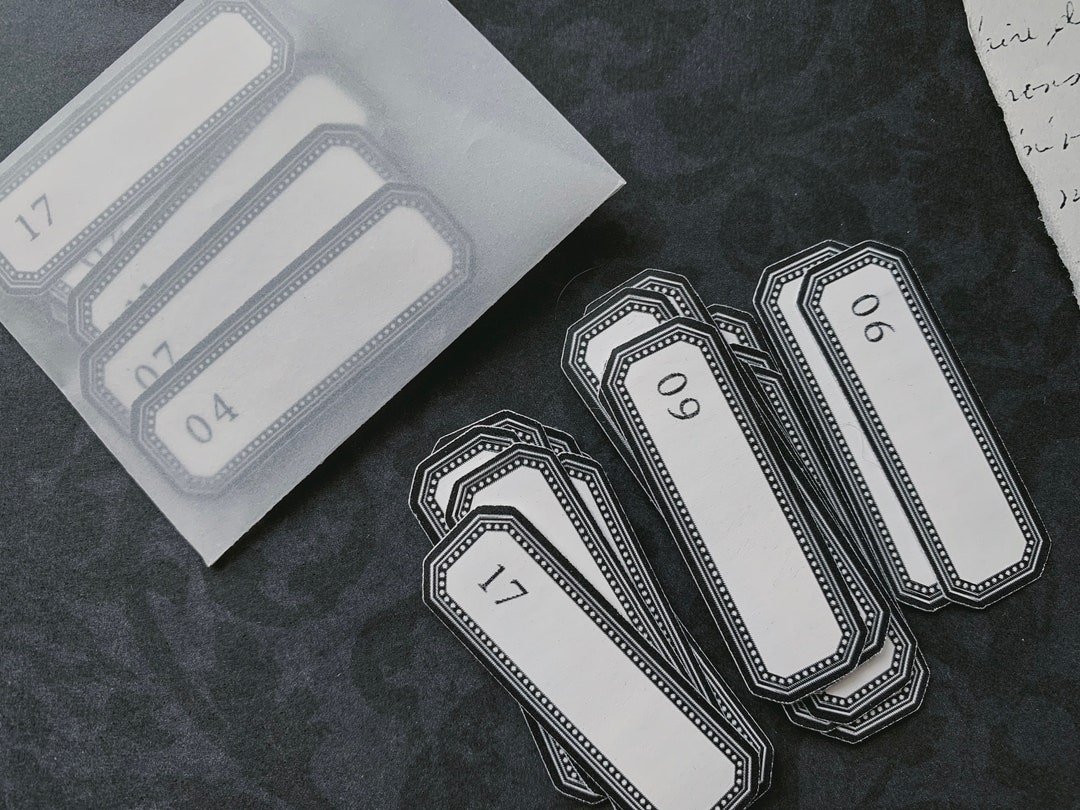 Small Number Label Stickers Black and White Labels Specimen Labels ...