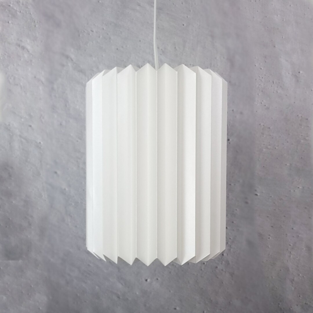 PILLAR L - Pendant Light , Modern, Origami Paper Lampshade, Eco ...
