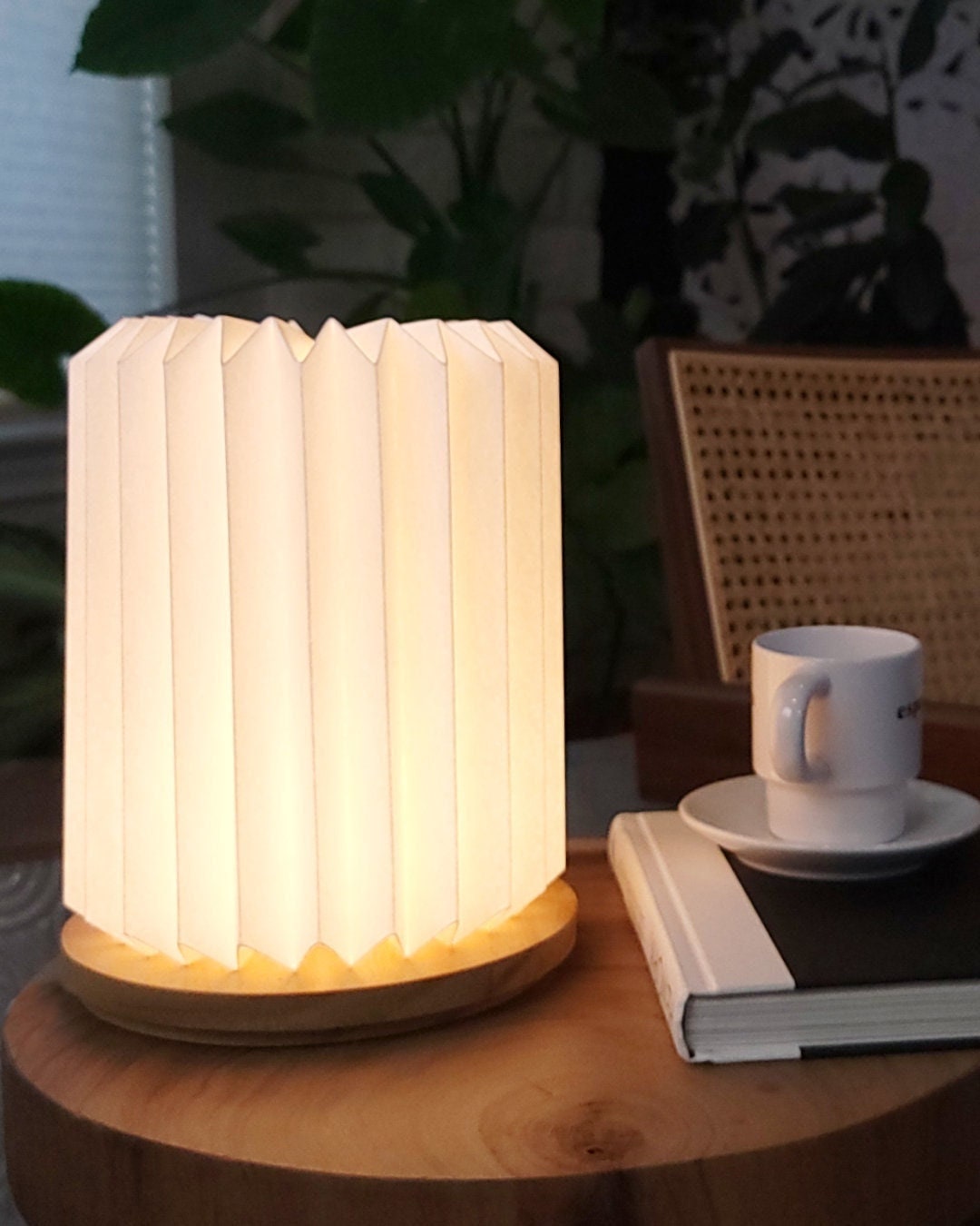 PILLAR M Modern Origami Table Lamp Side Table With Dimmable - Etsy
