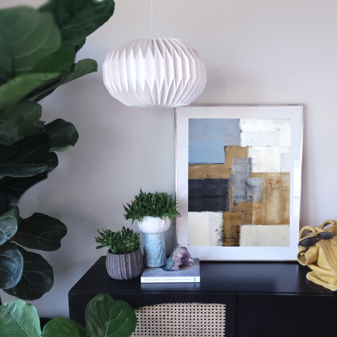 SPHERE L Modern Pendant Light Origami Paper Lampshade - Etsy