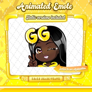 ANIMATED + STATIC EMOTES | Black Girl Emotes, Animated Black Girl Anime ...