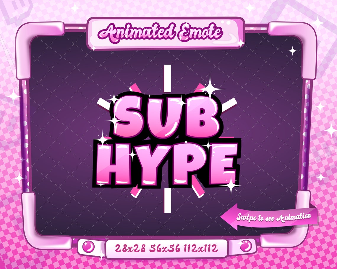 ANIMATED STATIC EMOTE Sub Hype, Animated Sub Hype Emote, Sub Hype Emote ...