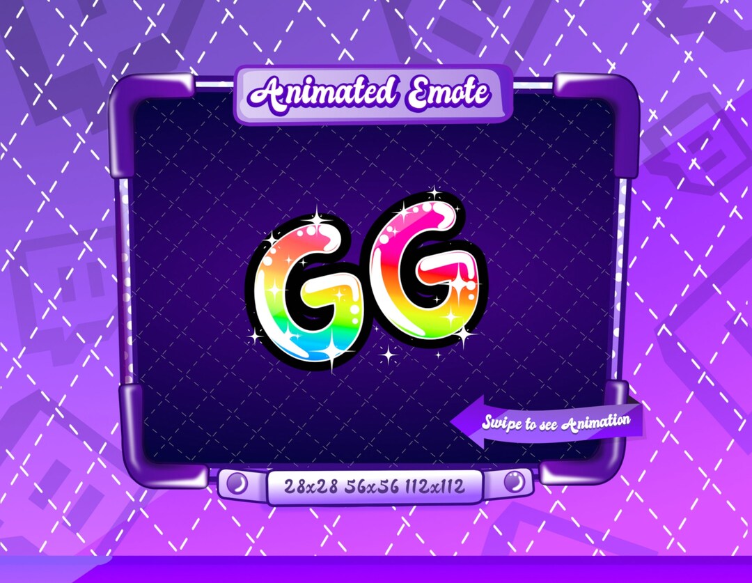 ANIMATED + STATIC EMOTE | Gg, Animated Good Game Emote, Rainbow Good ...