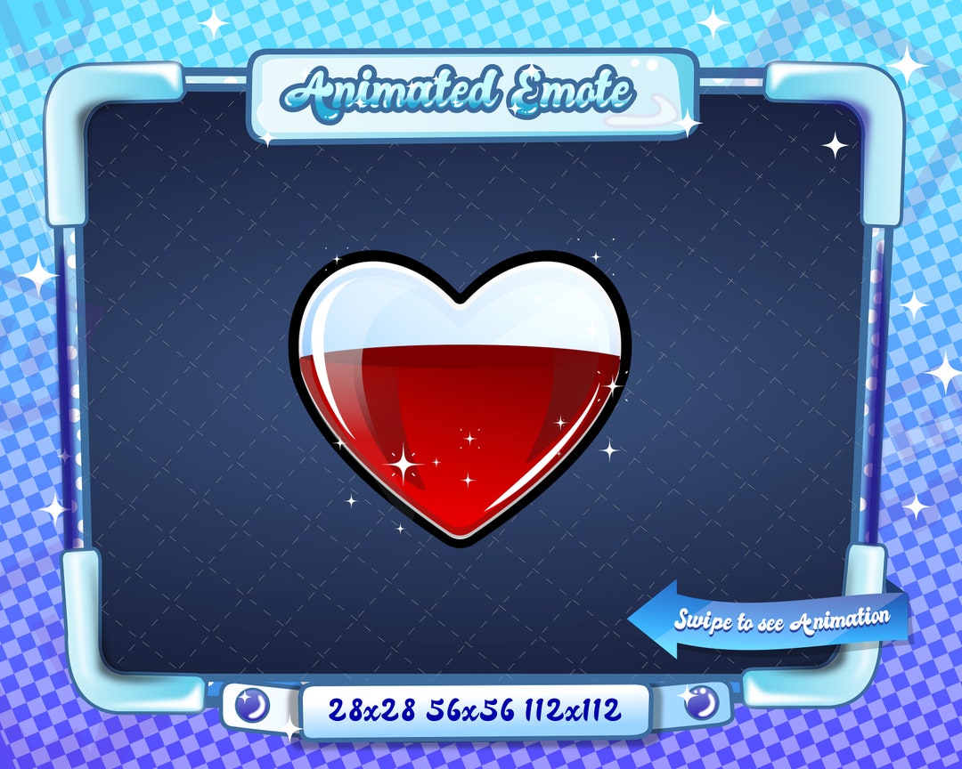ANIMATED STATIC EMOTE Glass Heart Fill Heart Emote Love - Etsy