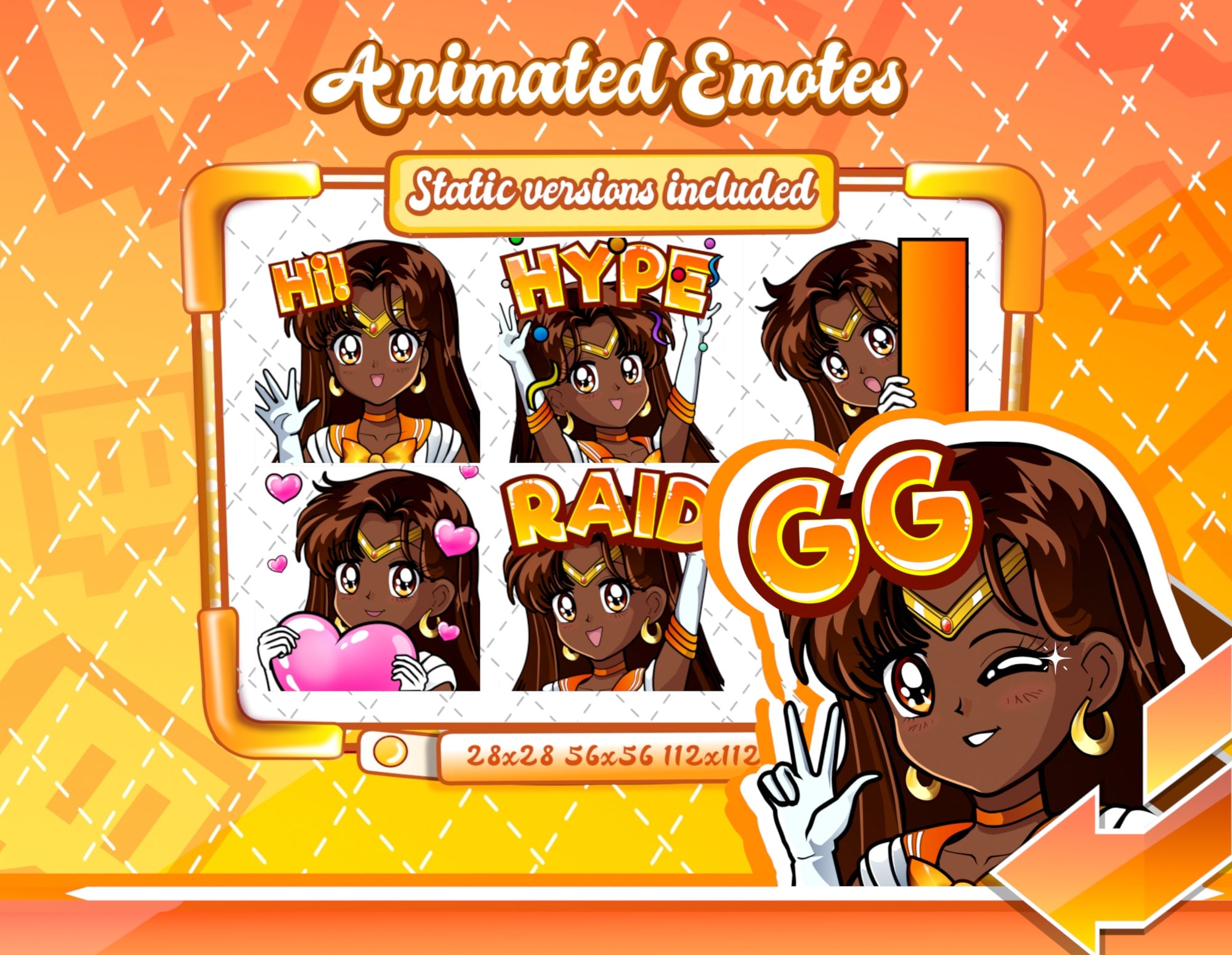 ANIMATED STATIC EMOTES 90's Anime Glam Emotes, Animated Black Girl ...
