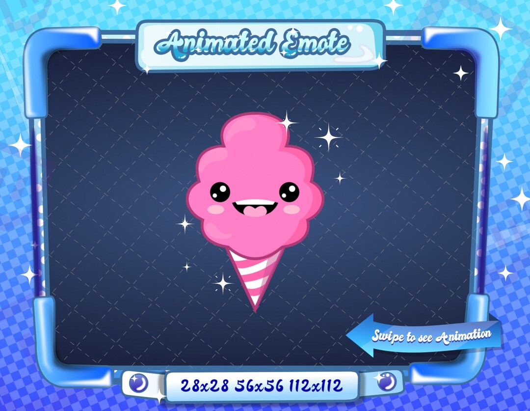 ANIMATED + STATIC EMOTE | Kawaii Cotton Candy, Animated Kawaii Cotton ...
