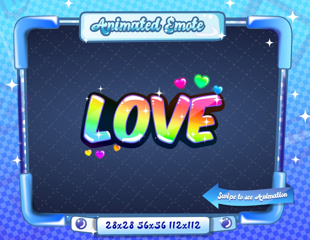 ANIMATED + STATIC EMOTE | Rainbow Love, Animated Love Emote, Rainbow ...