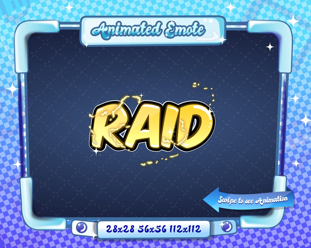 Animated + Static Electric Raid Emote for Twitch and Discord | Instant ...