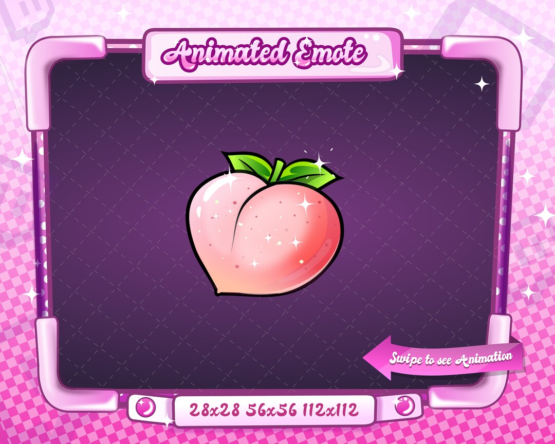 ANIMATED EMOTE | Peach Emote, Animated Peach Emote, Peach Sparkle Emote ...