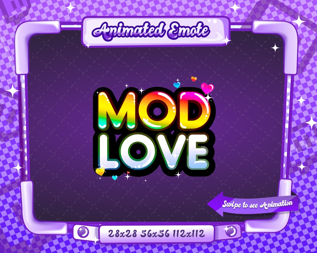 ANIMATED + STATIC EMOTE | Mod Love, Animated Mod Love Emote, Mod Love ...