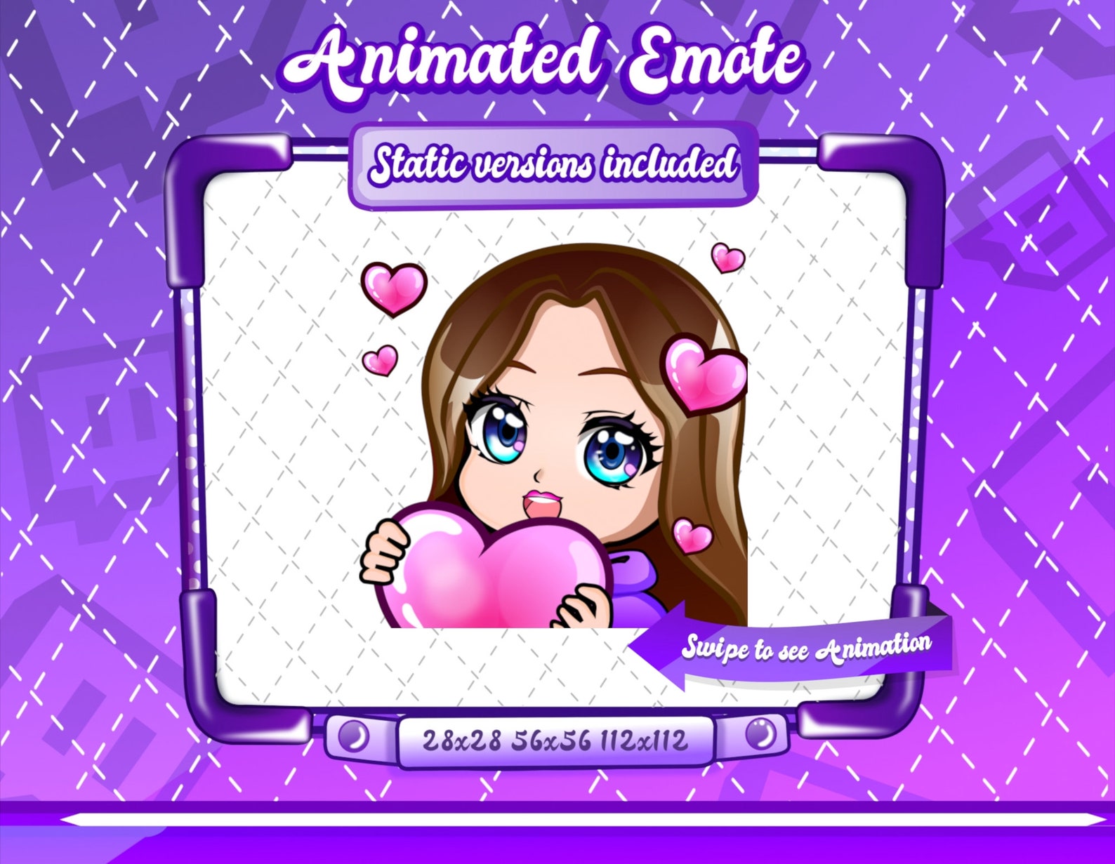 ANIMATED STATIC EMOTES Chibi Girl Emotes, Animated Brown Haired Emotes ...