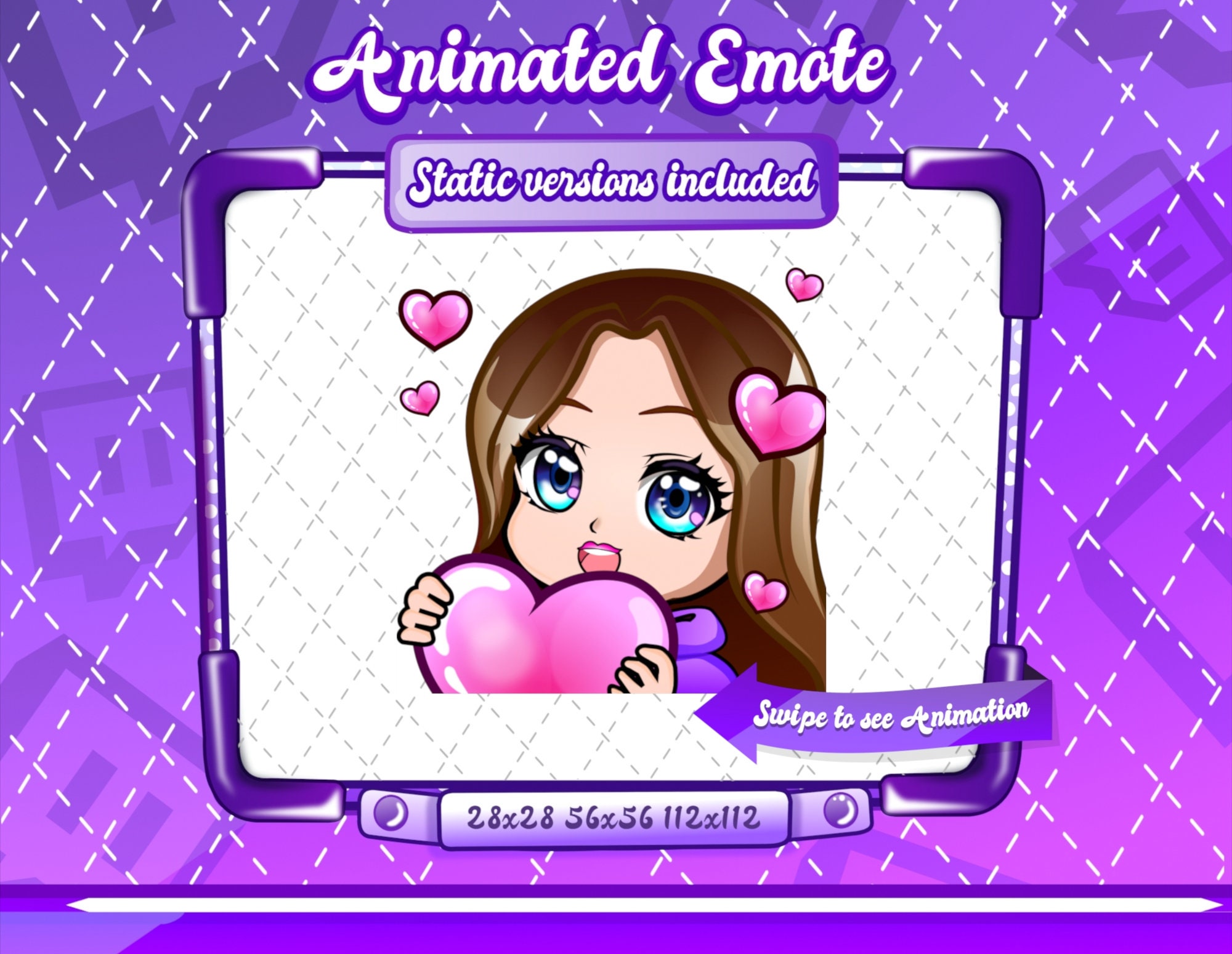 ANIMATED STATIC EMOTES Chibi Girl Emotes, Animated Brown Haired Emotes ...