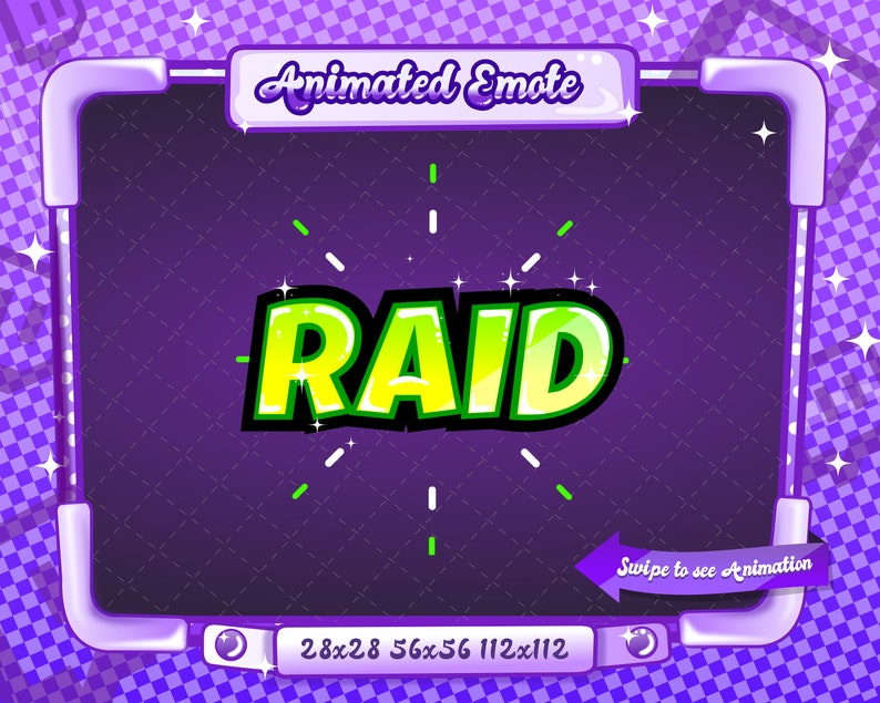 ANIMATED STATIC EMOTE Raid, Animated Raid Emote, Raid Sparkle Emote ...