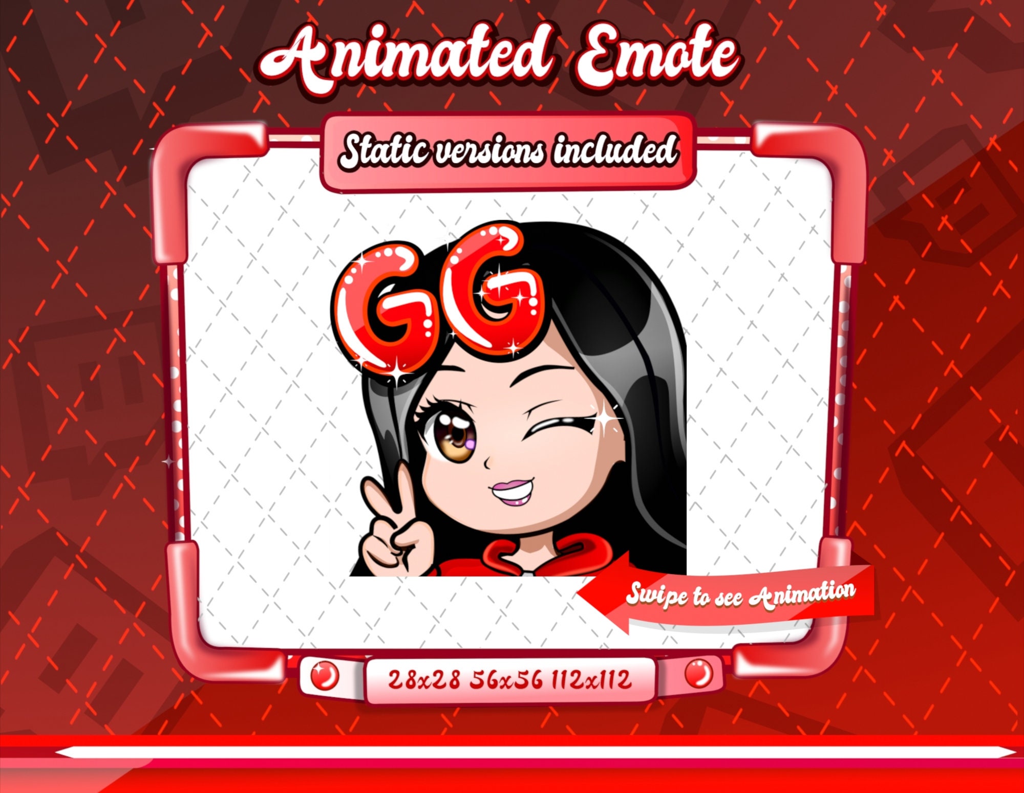 ANIMATED STATIC EMOTES Red Chibi Girl Emotes, Animated Chibi Emotes ...