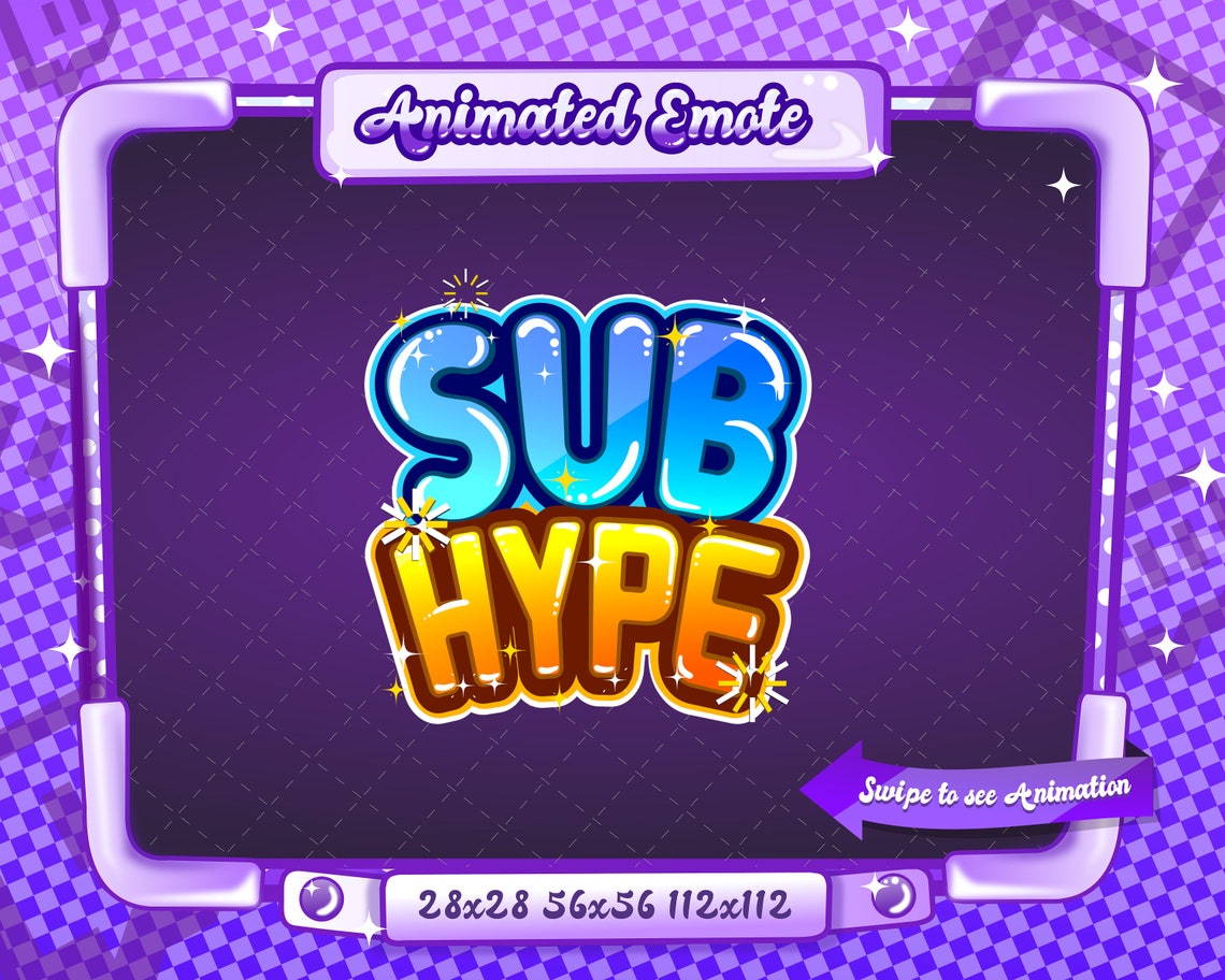 ANIMATED STATIC EMOTE Sub Hype, Animated Sub Hype Emote, Sub Hype ...