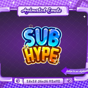 ANIMATED + STATIC EMOTE | Sub Hype, Animated Sub Hype Emote, Sub Hype ...