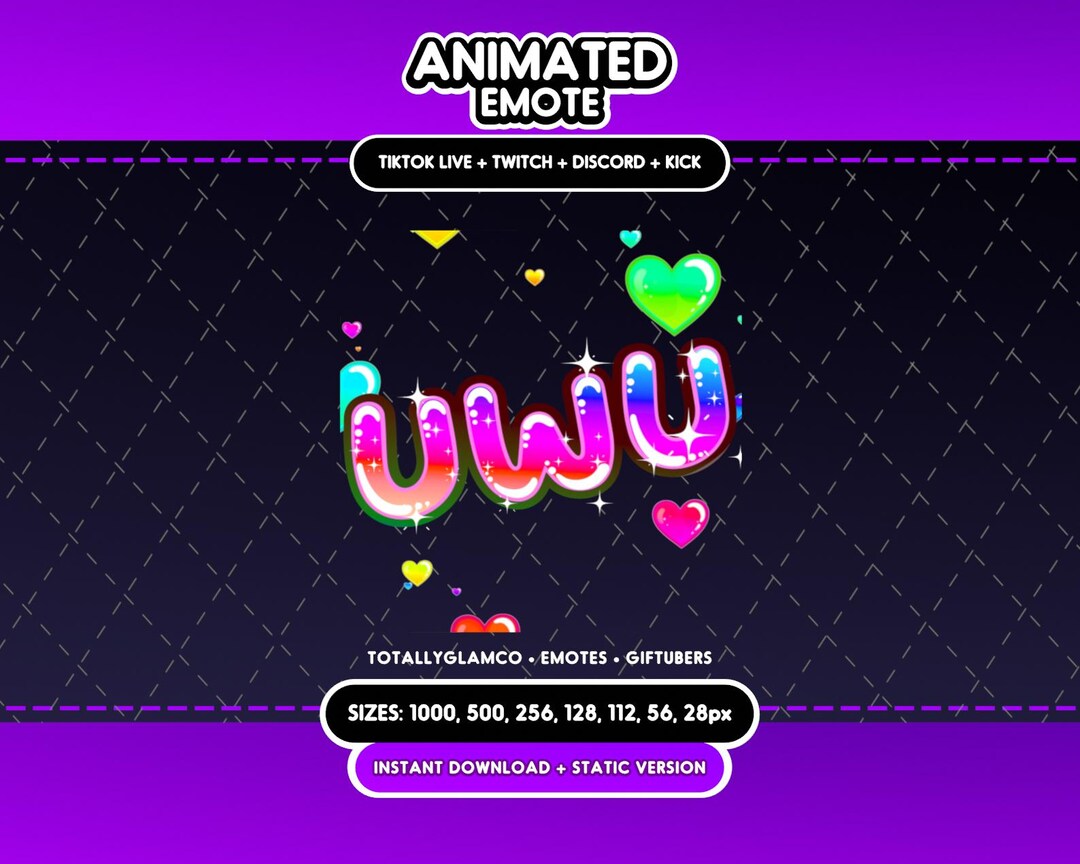 Animated + Static Rainbow UWU Emote | Twitch/discord |digital Download ...