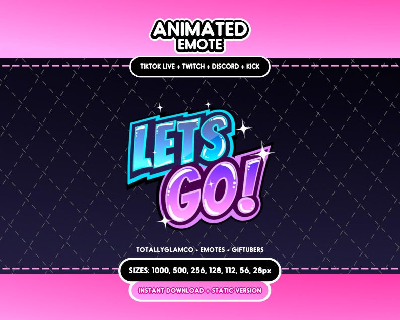 Animated + Static Lets Go Emote | Twitch, Discord, Tiktok | Digital ...