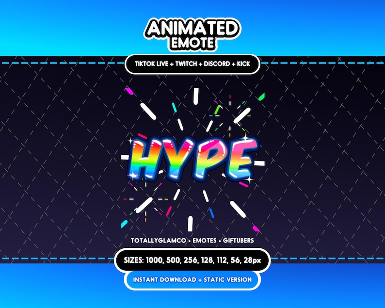 Animated + Static Rainbow Hype Emote for Twitch, Discord, Tiktok ...
