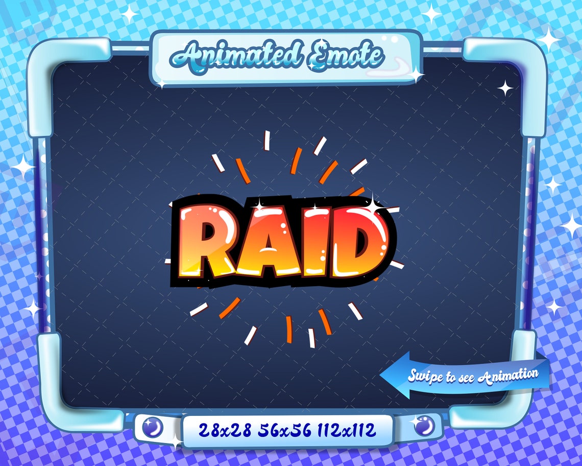 ANIMATED STATIC EMOTE Raid, Animated Raid Emote, Raid Sparkle Emote ...