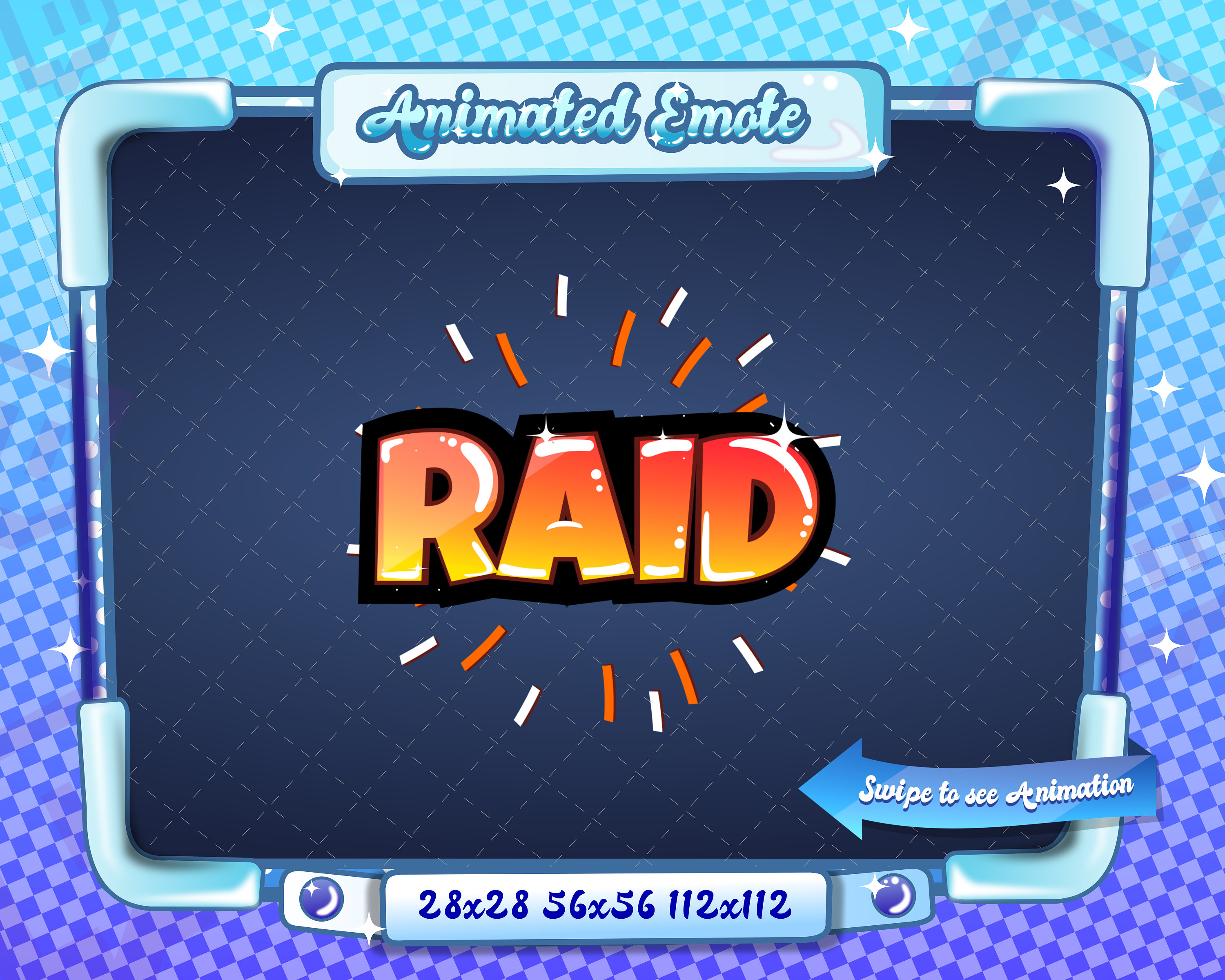 ANIMATED STATIC EMOTE Raid, Animated Raid Emote, Raid Sparkle Emote ...
