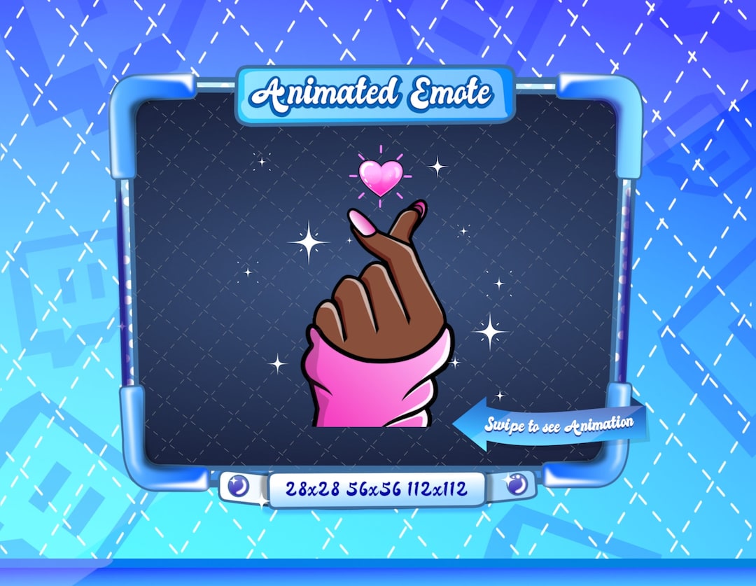 ANIMATED + STATIC EMOTE | Finger Heart, Animated Korean Finger Heart ...