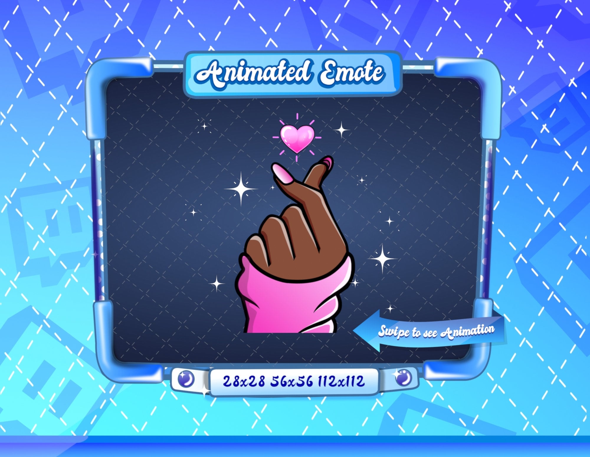 ANIMATED STATIC EMOTE Finger Heart, Animated Korean Finger Heart Emote ...