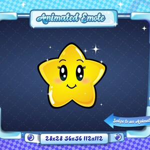 ANIMATED + STATIC EMOTE | Kawaii Star, Animated Kawaii Star Emote ...