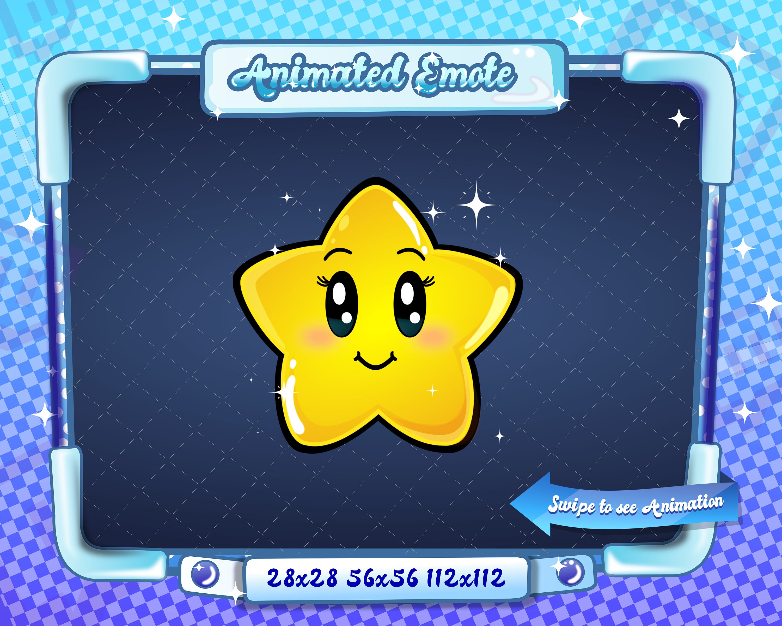 ANIMATED STATIC EMOTE Kawaii Star, Animated Kawaii Star Emote, Happy ...